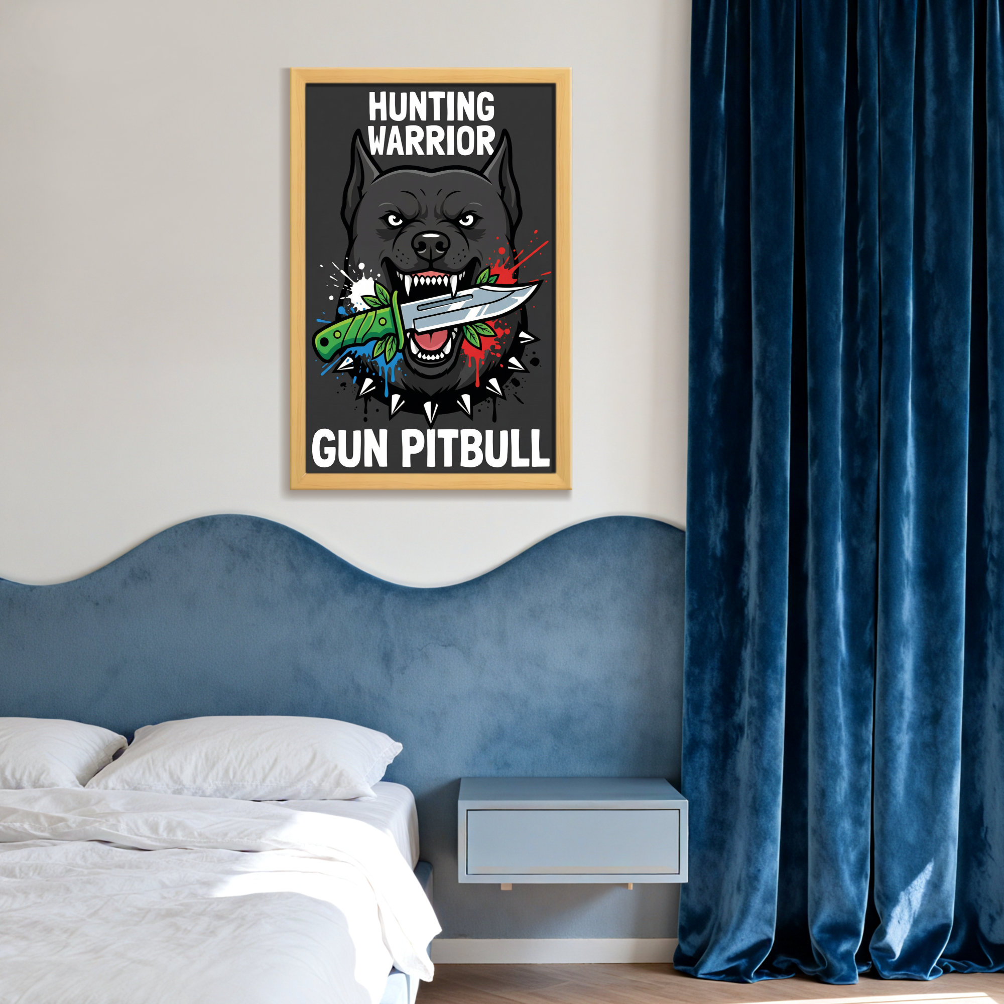 Dakota Fields Animals Hunting Warrior Gun Pitbull Knife Design | Wayfair