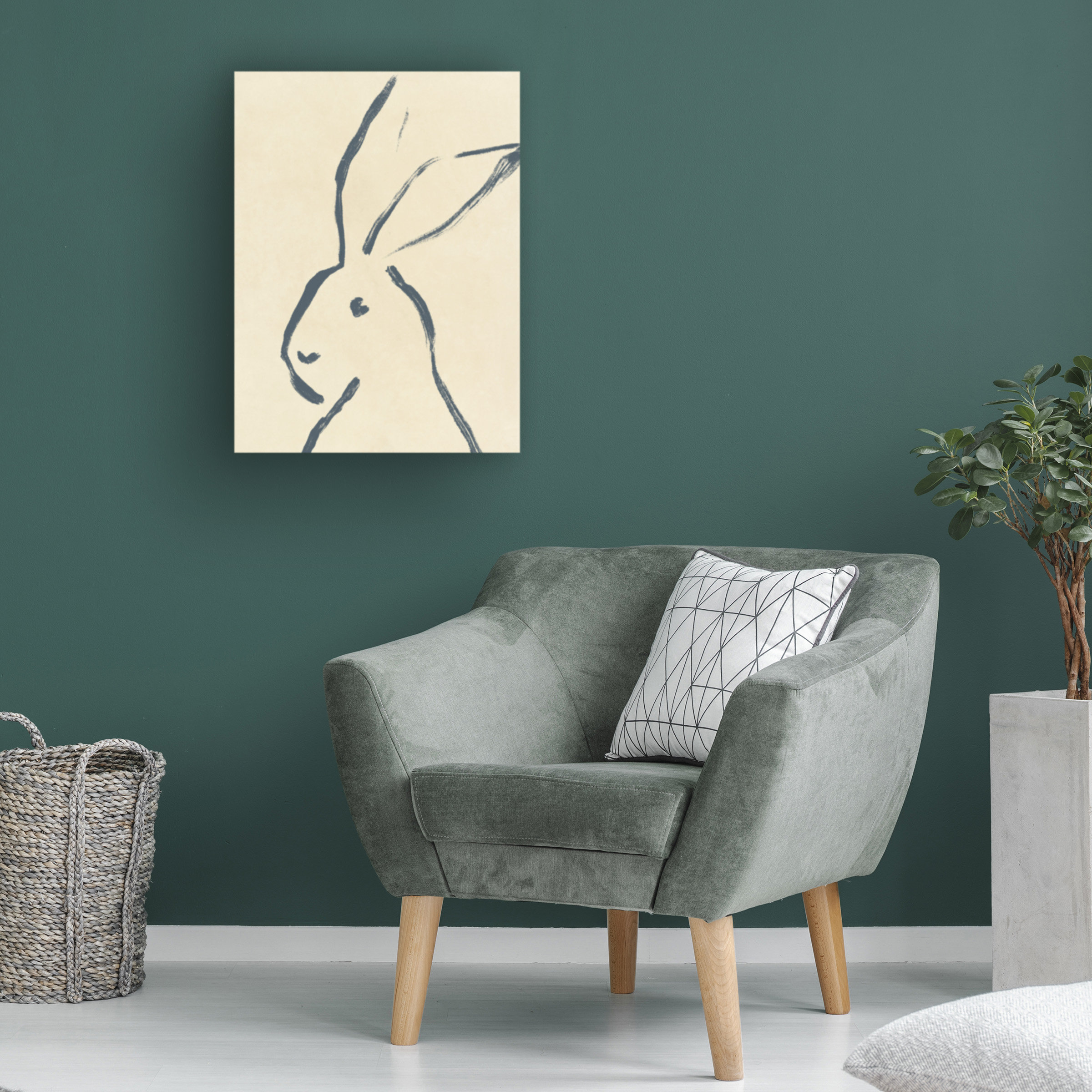 August Grove® June Erica Vess Rabbit Portrait II Canvas Wall Art ...