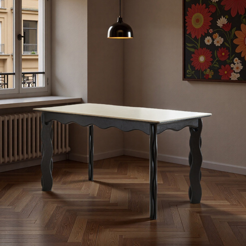 Orren Ellis French Style Rock Slab Unique Legs Dining Table | Wayfair