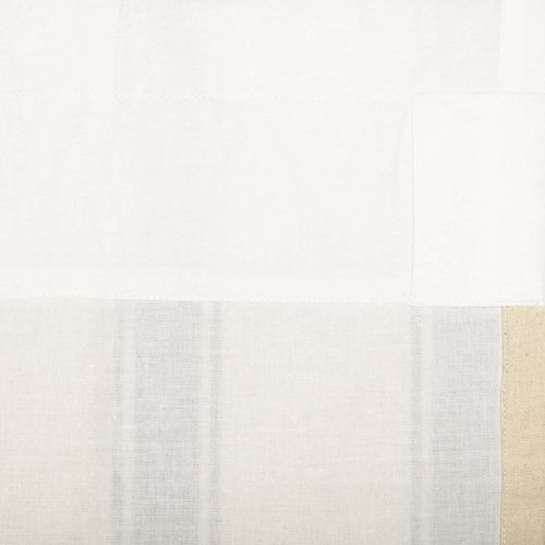 Rosalind Wheeler Leta Striped Cotton Tailored 72'' W Cafe Curtain in ...