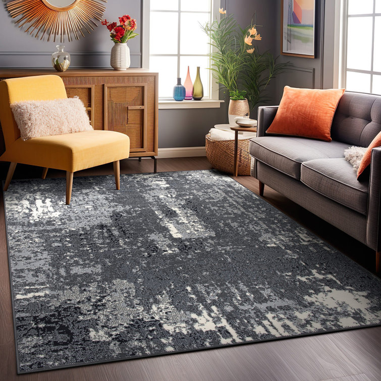 Trent Austin Design® Overbey Abstract Black/Gray/Ivory Area Rug ...