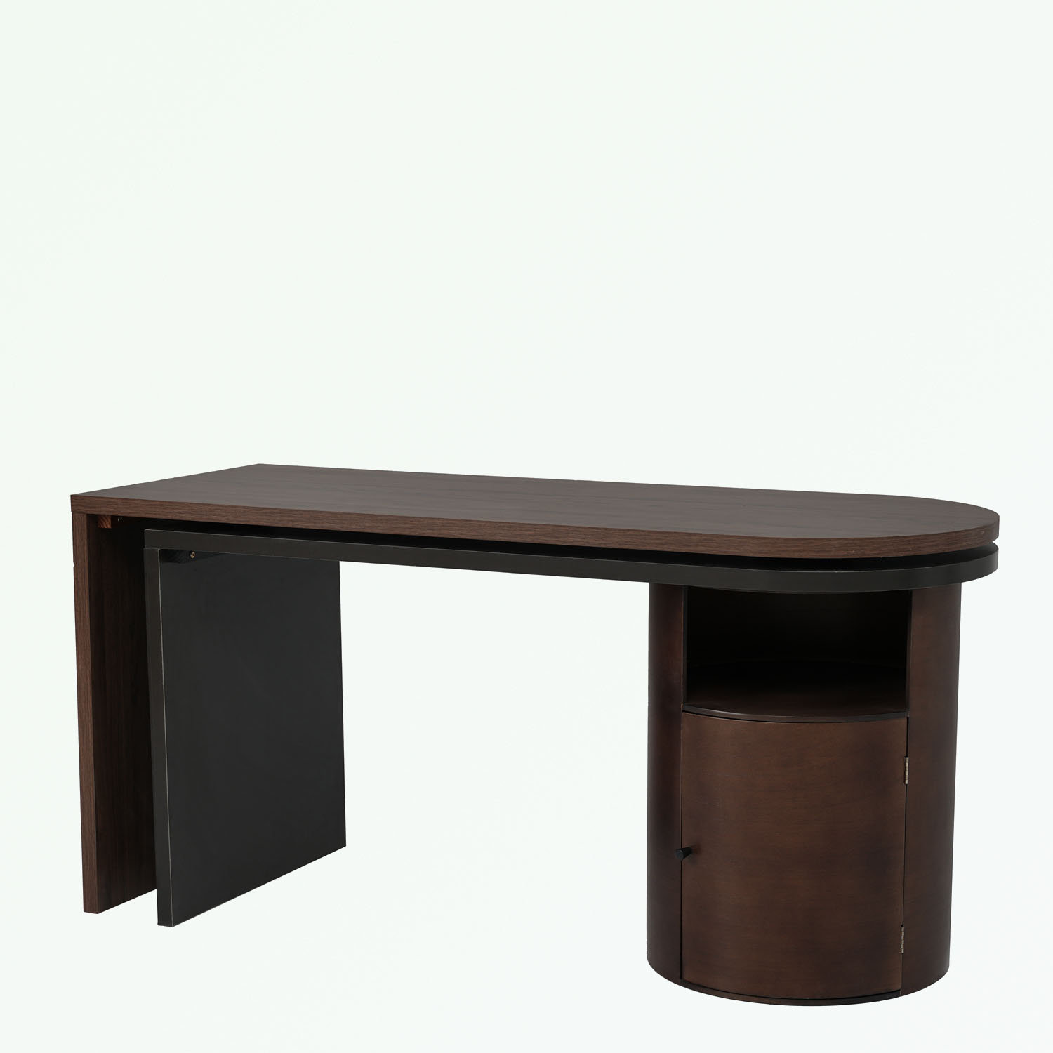 hanada Modern Rotating L Shaped Desk with 1 Cabinet and Open storage ...