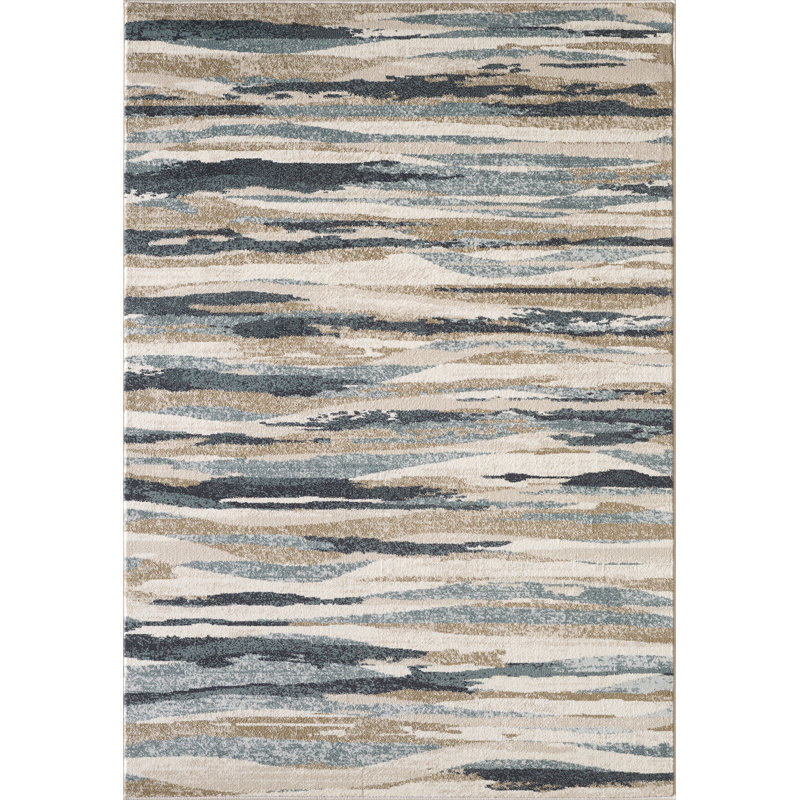 Orren Ellis Kohsuke Blue/Brown/Gray Area Rug & Reviews | Wayfair