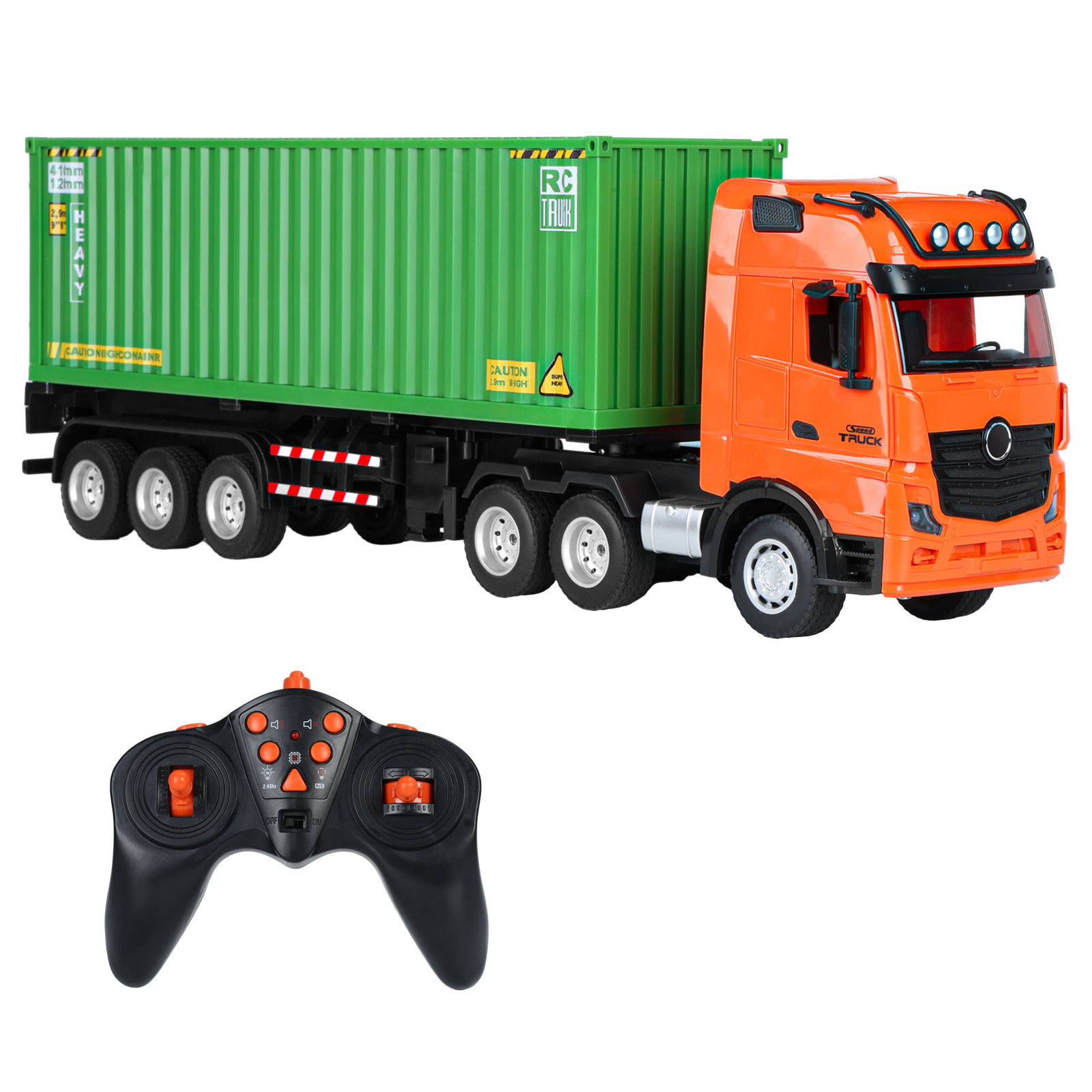 Latitude Run® 9 Channel Ultra-Long RC Container Truck with LED Light ...