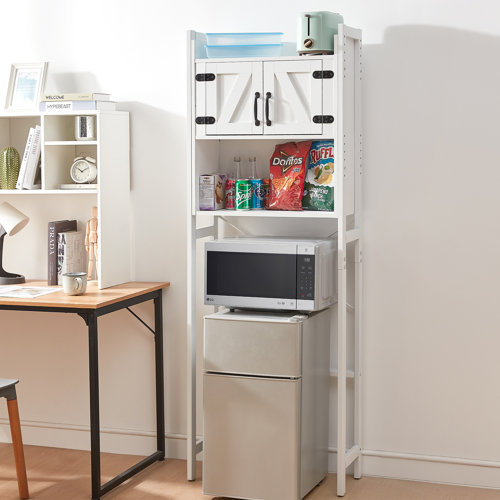 17 Stories Yak About It Farmhouse Mini Fridge Storage Cabinet | Wayfair
