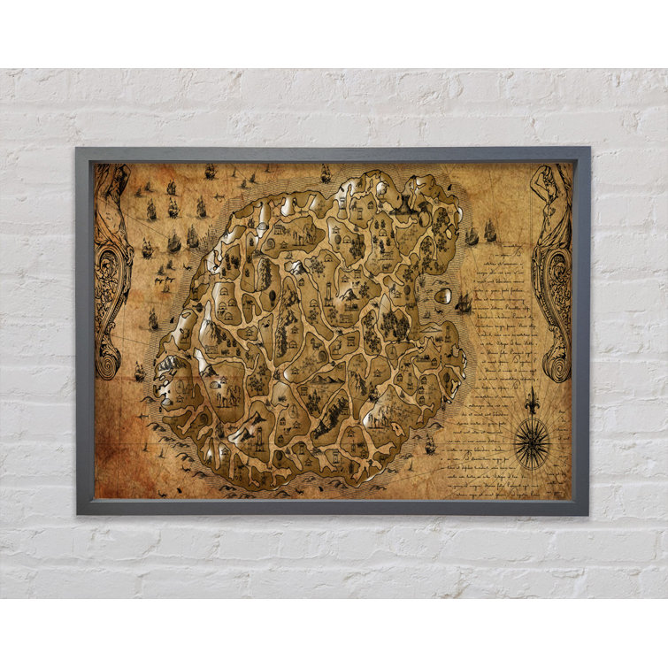 Longshore Tides The Old Sepia Map - Single Picture Frame Art Prints on ...