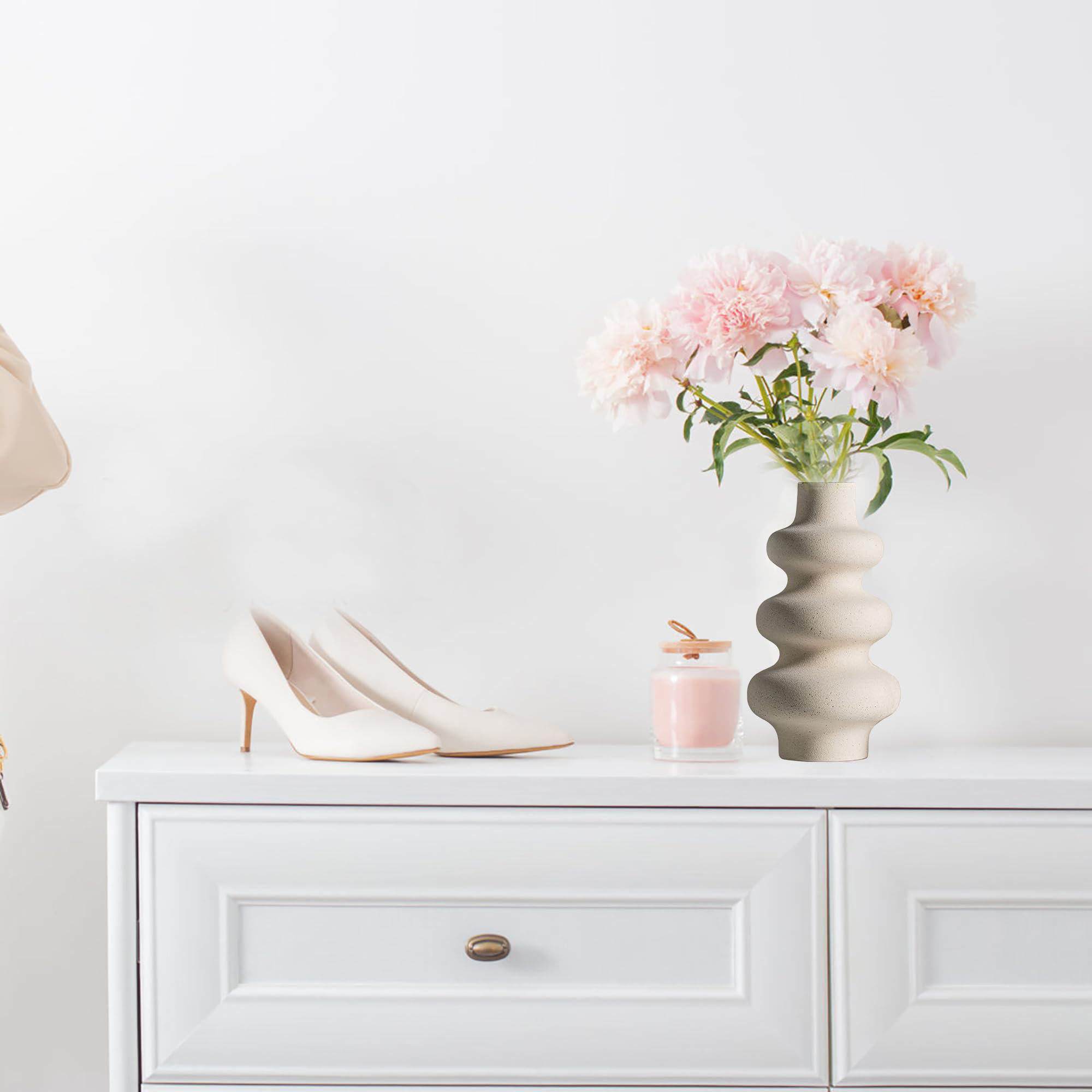 Latitude Run® Ceramic Vase, Modern Home Decor,Off Round Vases,Modern ...