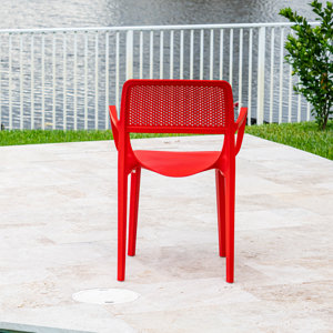 Rainbow Outdoor Stacking Patio Dining Armchair | Wayfair