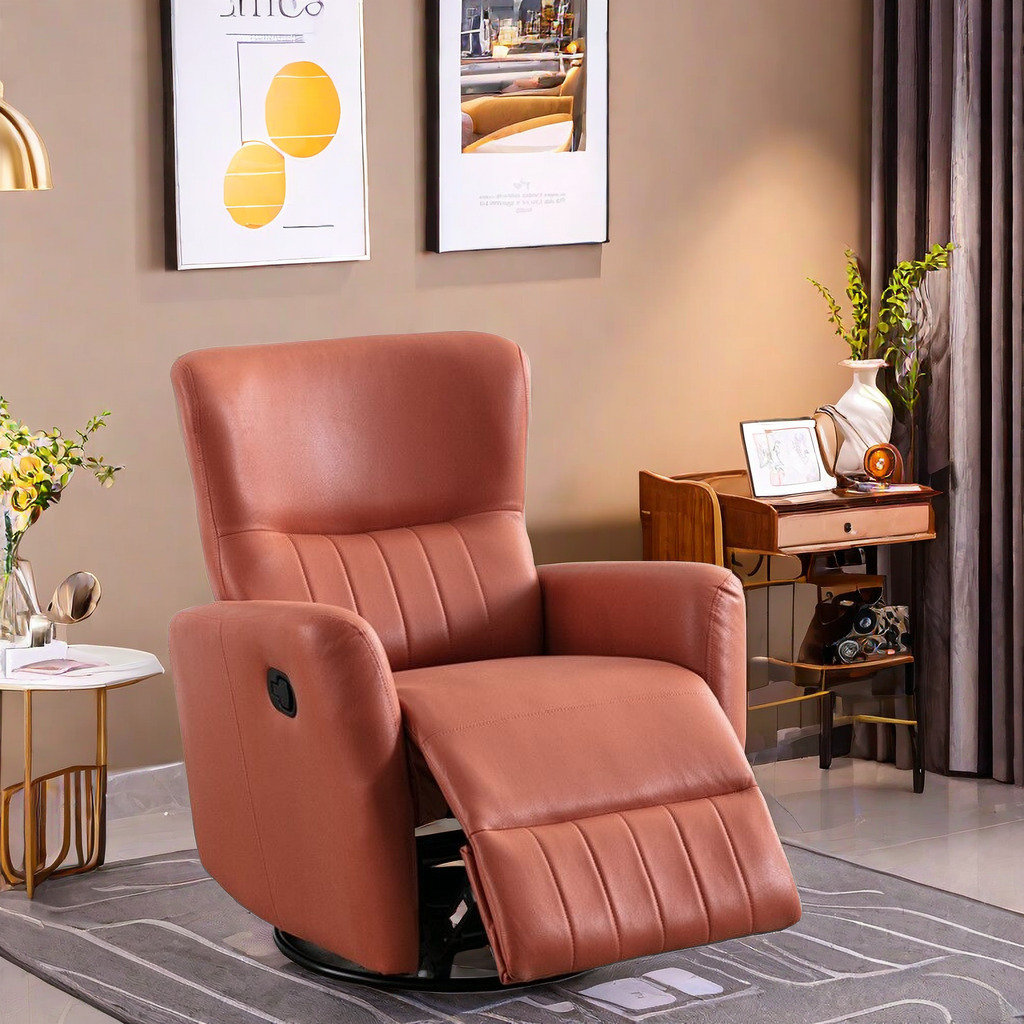 Hokku Designs Sinsel Upholstered Swivel Recliner | Wayfair