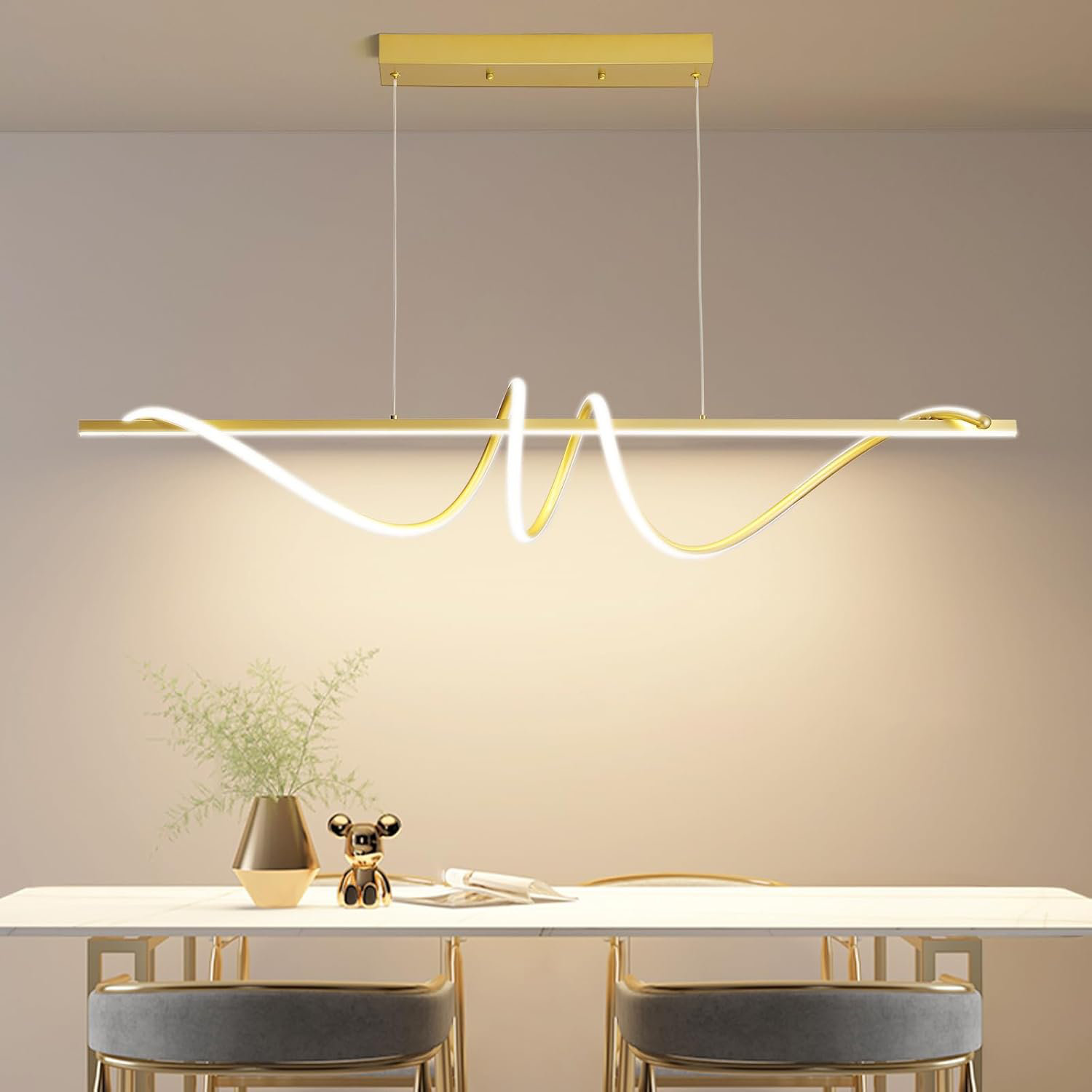 Mercer41 Rawley 1-Light A-Line Indoor Pendant Lights Gold 1.5M | Wayfair