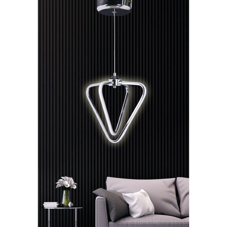 East Urban Home 1 - Light Silver LED Geometric Pendant | Wayfair