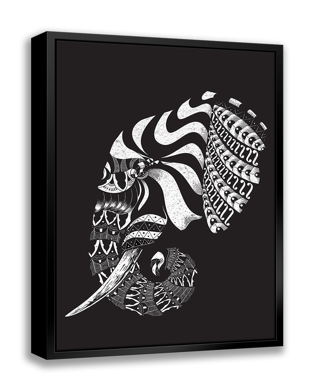 ATX Art Group LLC Ornate Elephant II - Floater Frame Graphic Art on ...