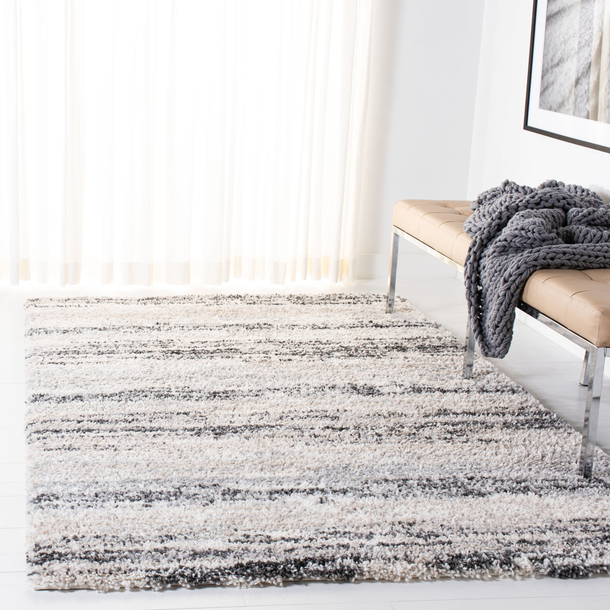 Steelside™ Avril Ivory/Gray Area Rug & Reviews | Wayfair