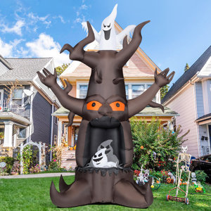 The Holiday Aisle® Halloween Inflatable 8 FT Scary Halloween Ghost Tree ...