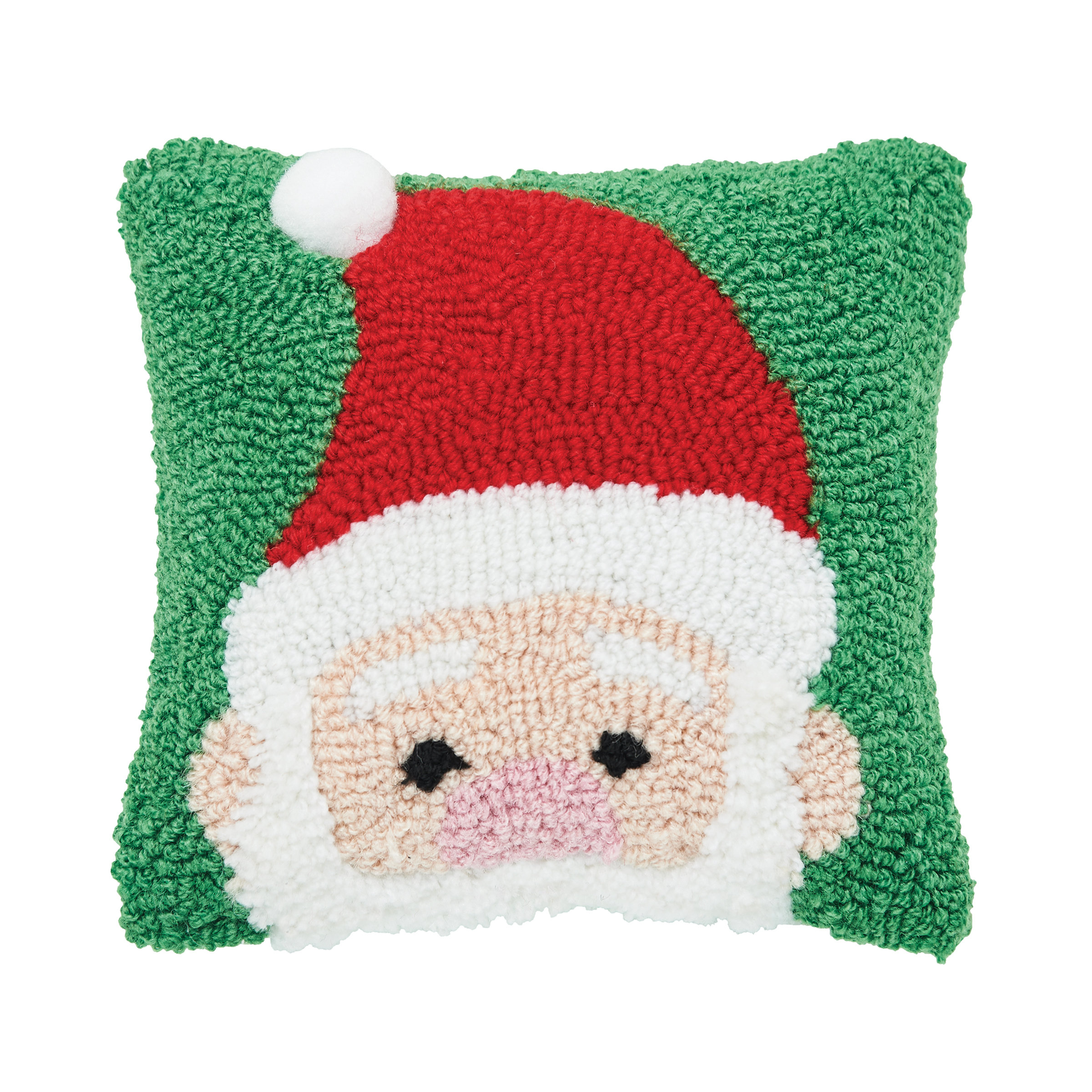 C&F Home Christmas Peek-A-Boo Santa on Green Background Petite Accent ...