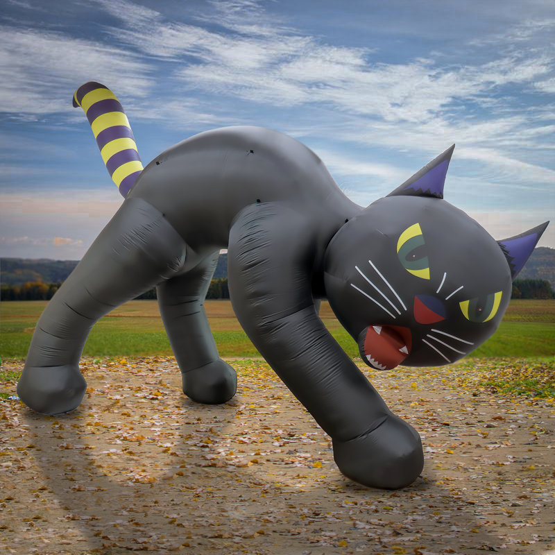 The Holiday Aisle® 20ft Inflatable Halloween Black Cat | Wayfair