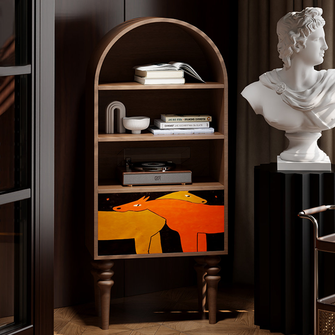 DURBIL Modern arch display decorated bookcase | Wayfair