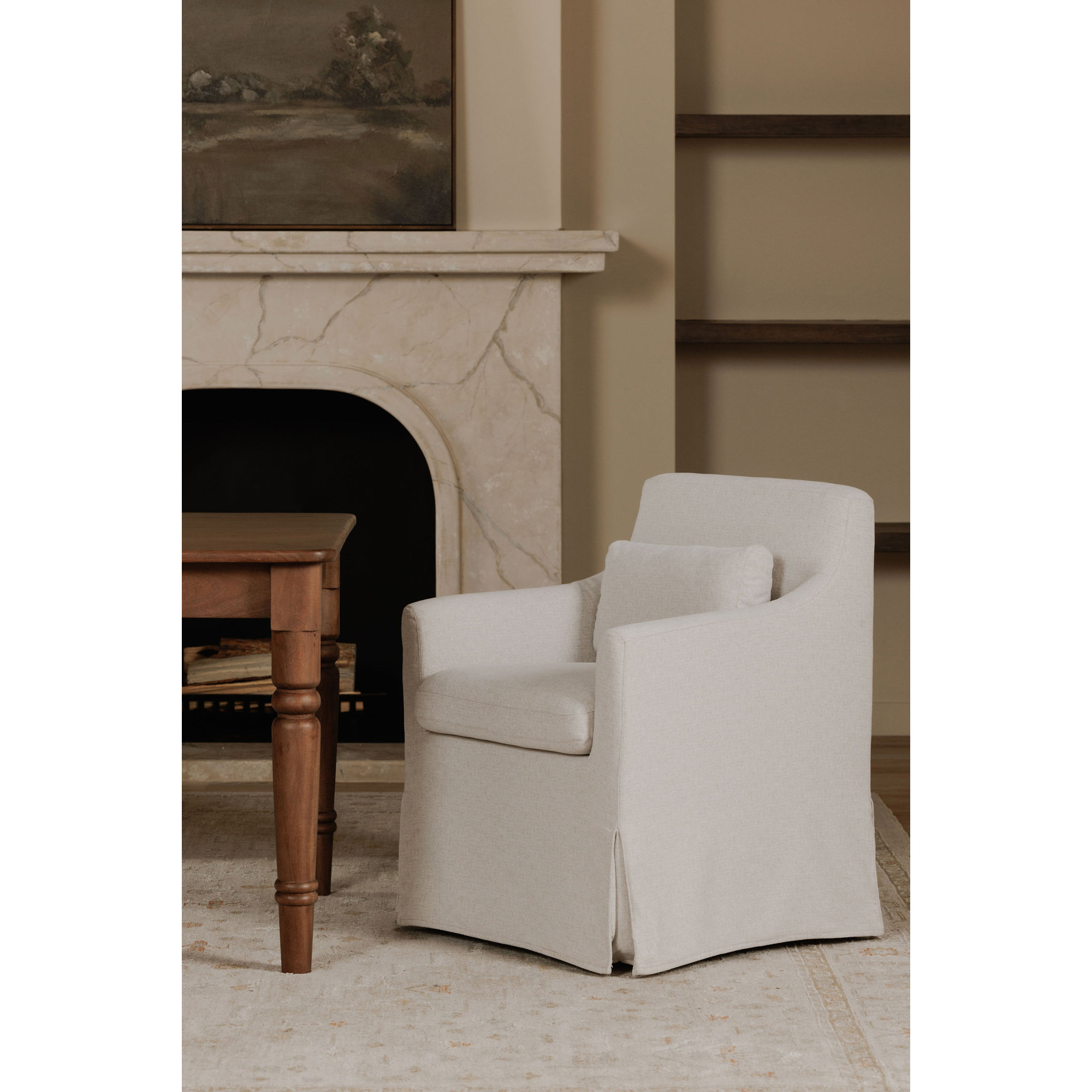 Gracie Oaks Ezzell Slipcover Dining Chair Beige - Wayfair Canada