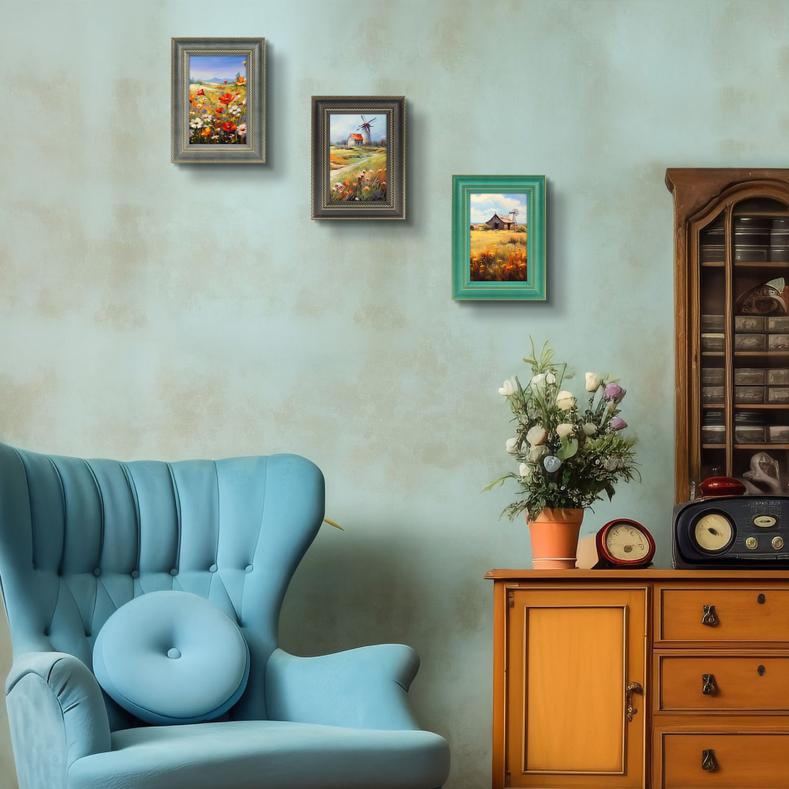 Charlton Home® Vintage Picture Frame Wall Gallery Frame Set with Ornate ...