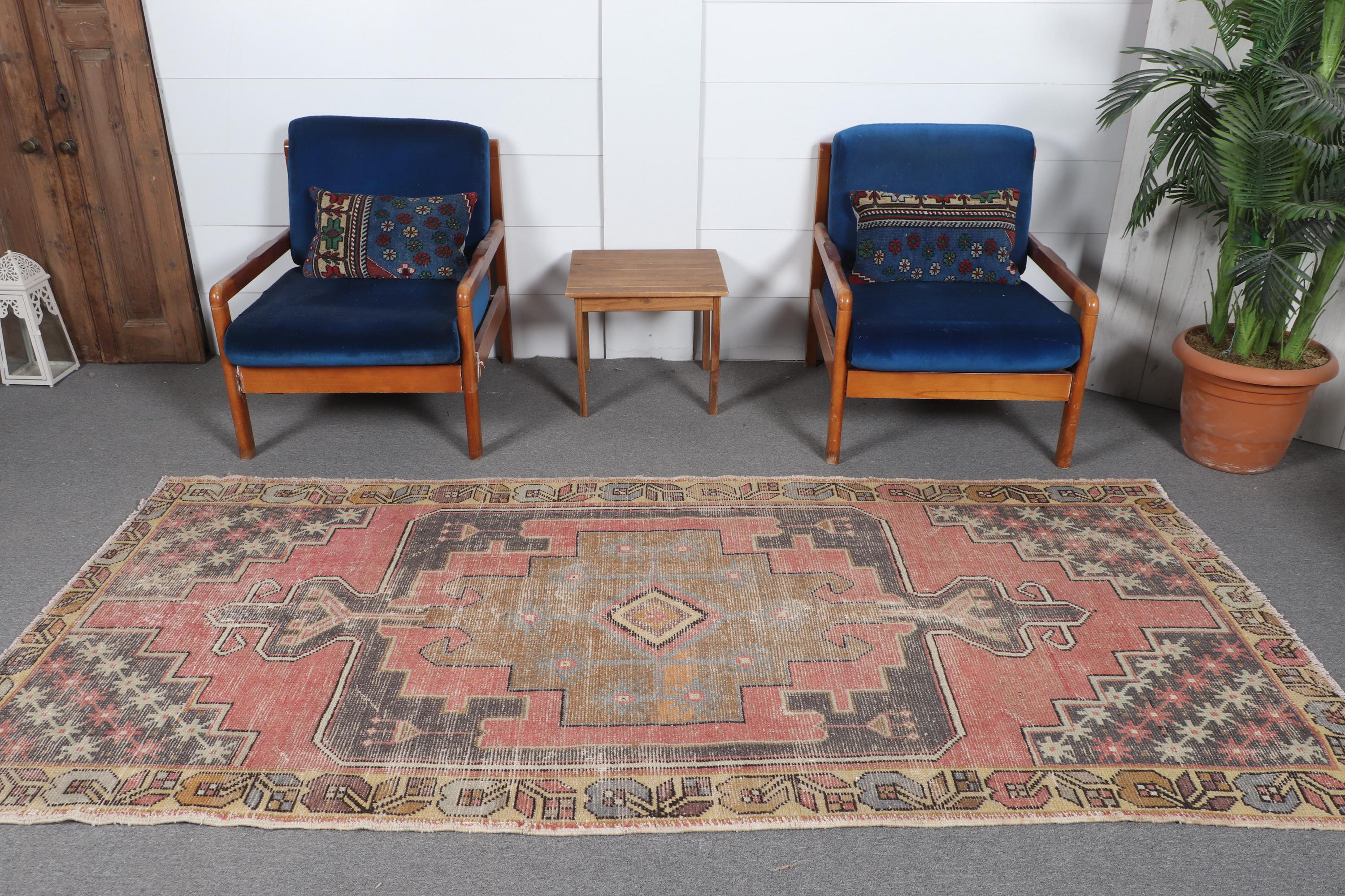 Bungalow Rose Vintage Turkish Avanos Rug in Red and Ivory - Wool ...