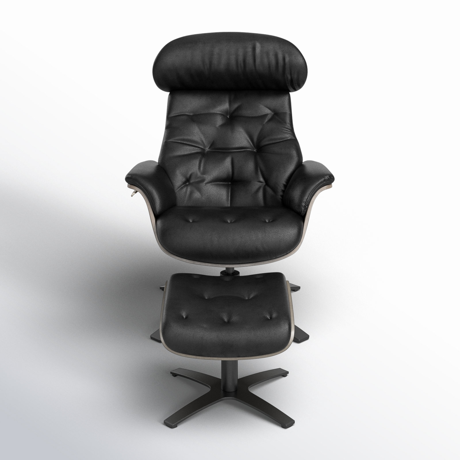 Mercury Row Arion Leather Swivel Accent Chair With Ottoman - Wayfair Canada