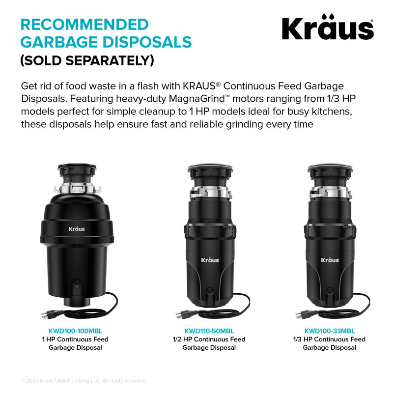 KRAUS Garbage Disposal Air Switch Kit with Push Button, AC Adapter ...