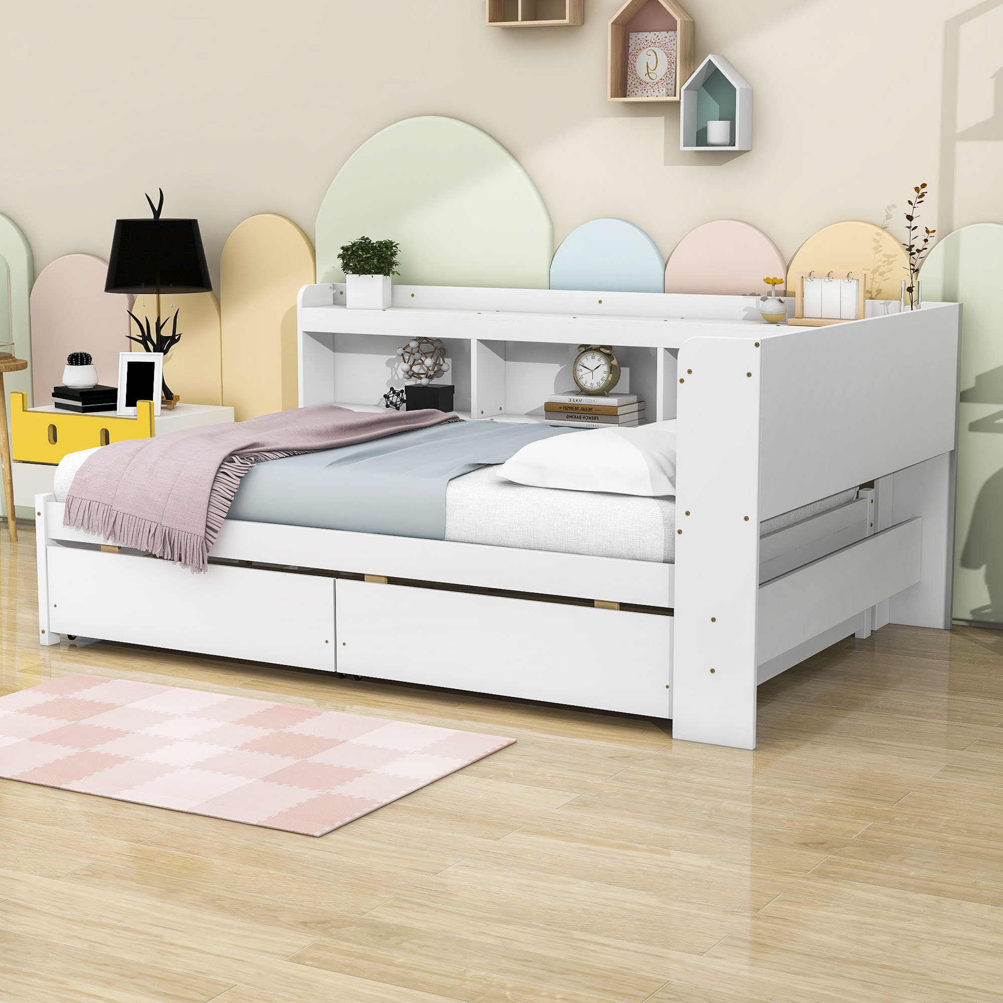 Harriet Bee Hamideh 2 Drawer Bed with Shelves by Harriet Bee - Wayfair ...