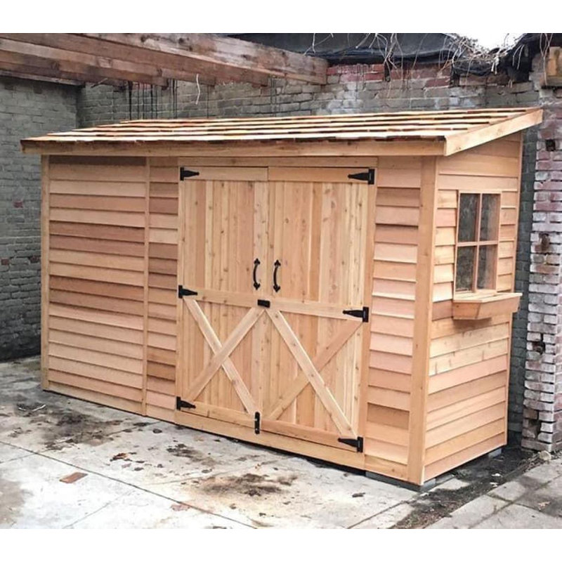 Cedarshed Industries Bayside 12ft. W x 4ft. D Western Red Cedar Wood ...