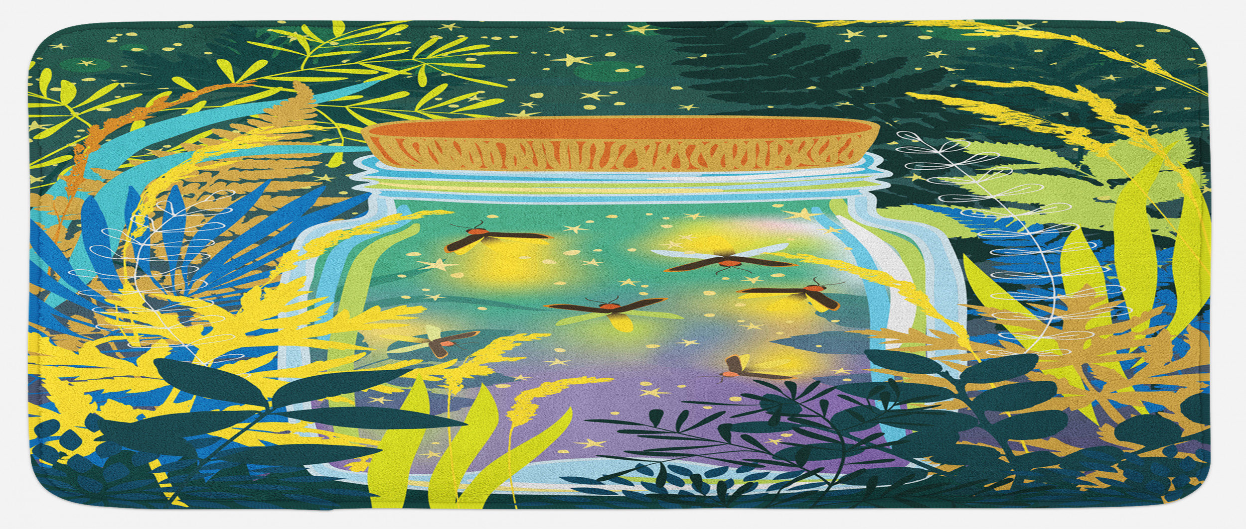 East Urban Home Firefly Kitchen Mat | Wayfair