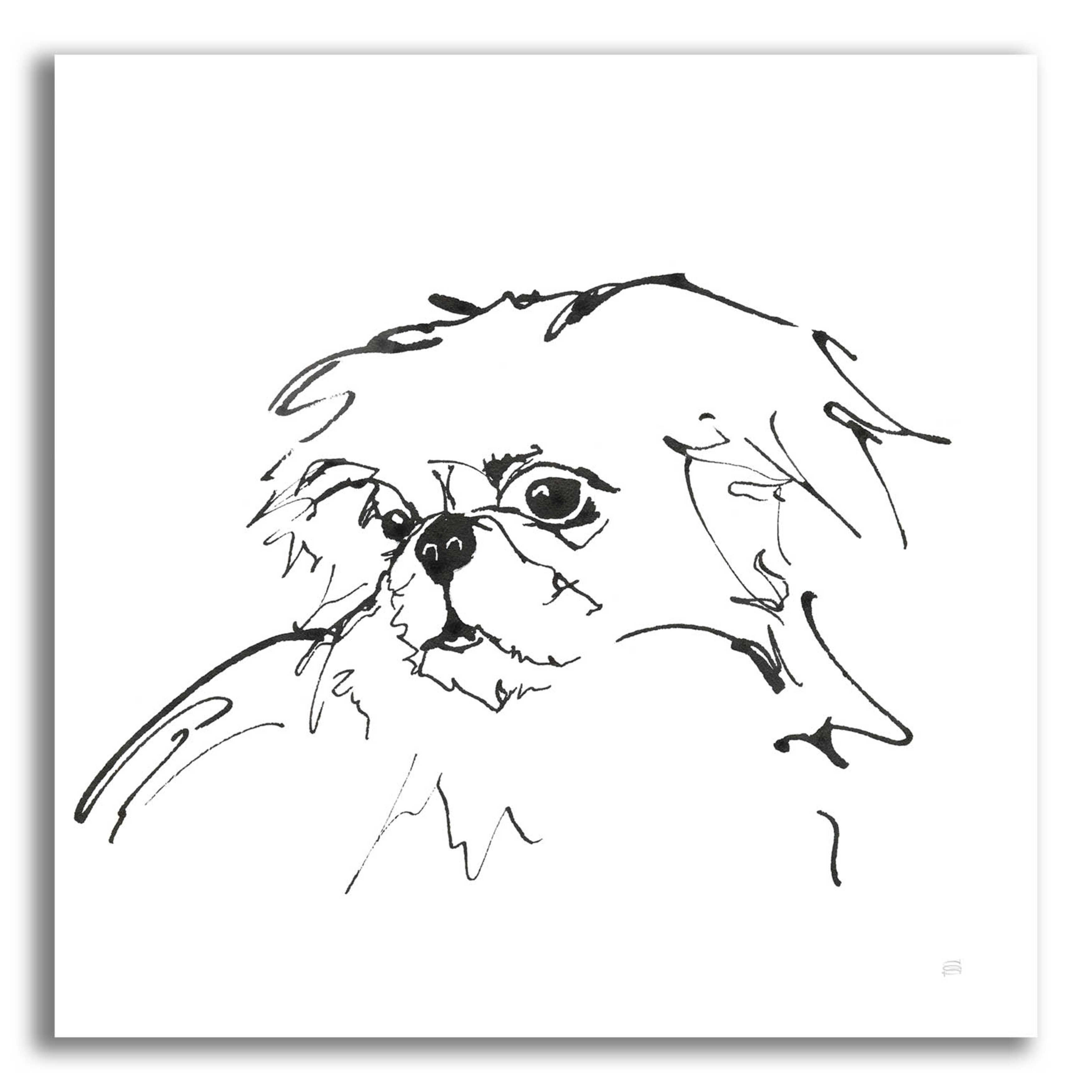 Red Barrel Studio® Epic Art 'Line Dog Pekingese' By Chris Paschke, Ac ...