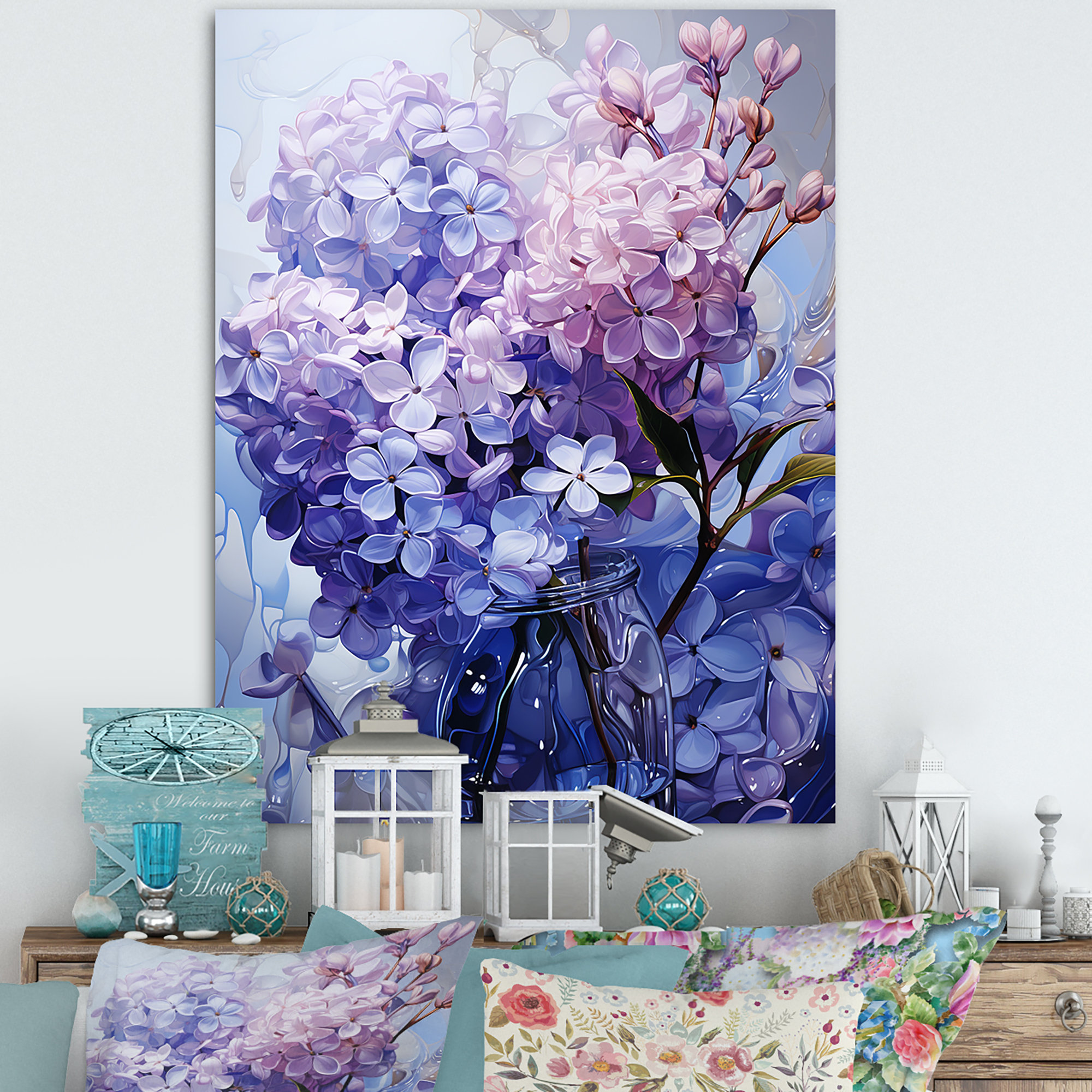 Winston Porter Lilacs Organic Flow Grace - Lilacs Canvas Wall Art ...