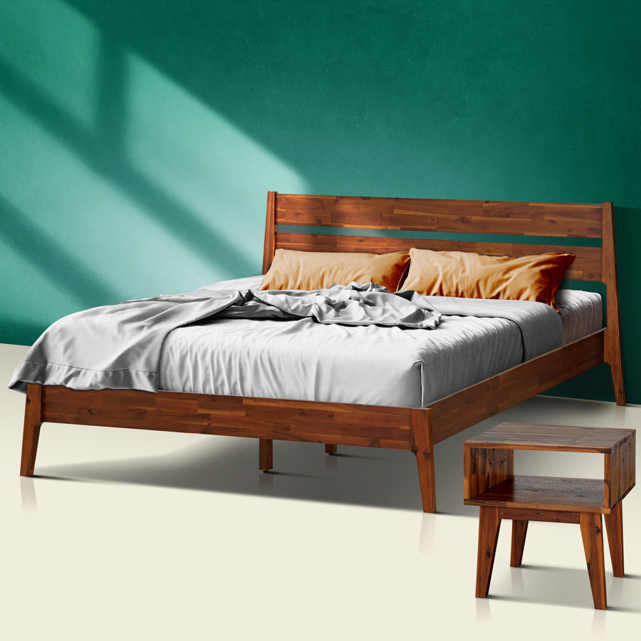 Millwood Pines 2-Pcs Bedroom Set Callisto – Solid Wood Platform Bed ...