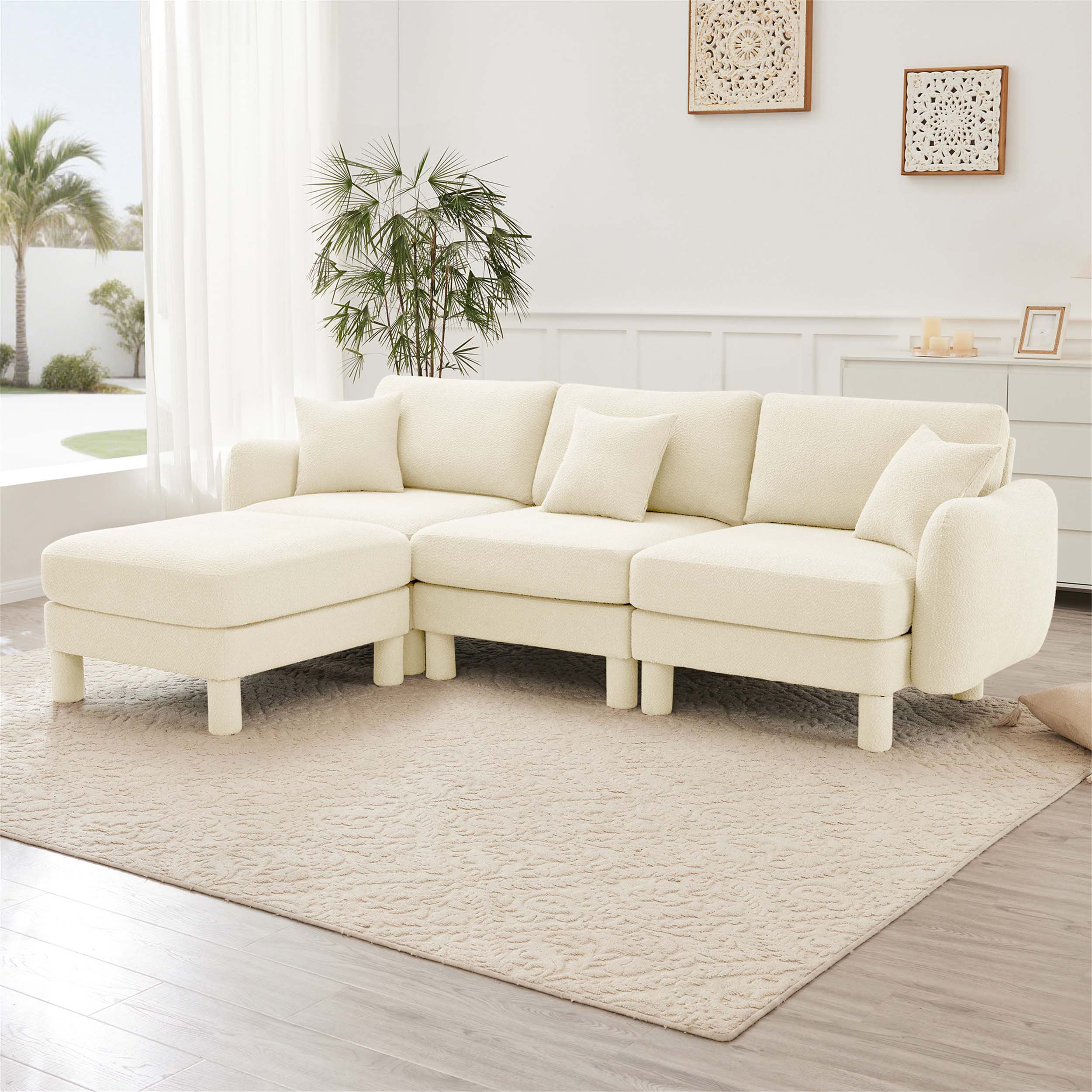 Latitude Run® Convertible L Shape Sectional 3 - seater Sofa Couch with ...