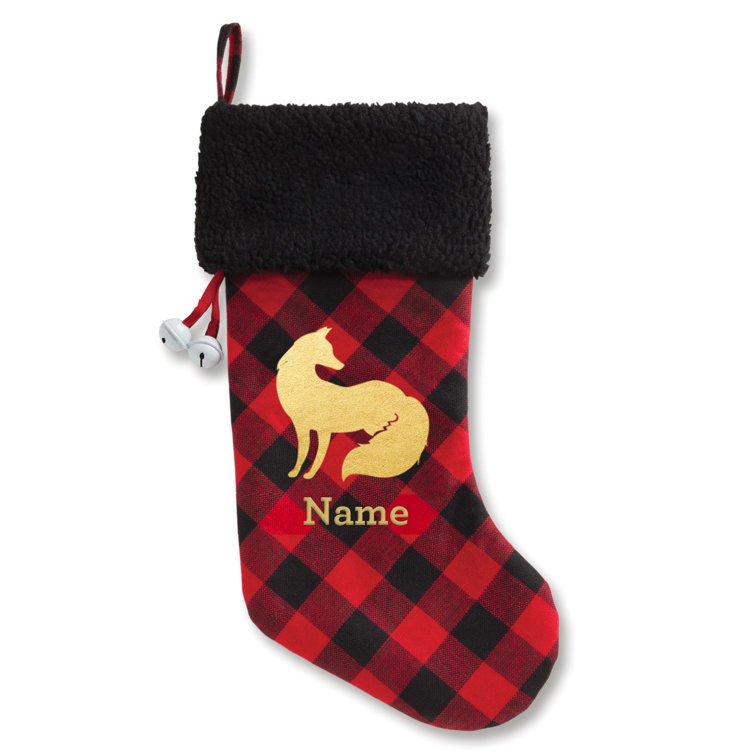 The Holiday Aisle® Personalized Buffalo Fox Stocking | Wayfair
