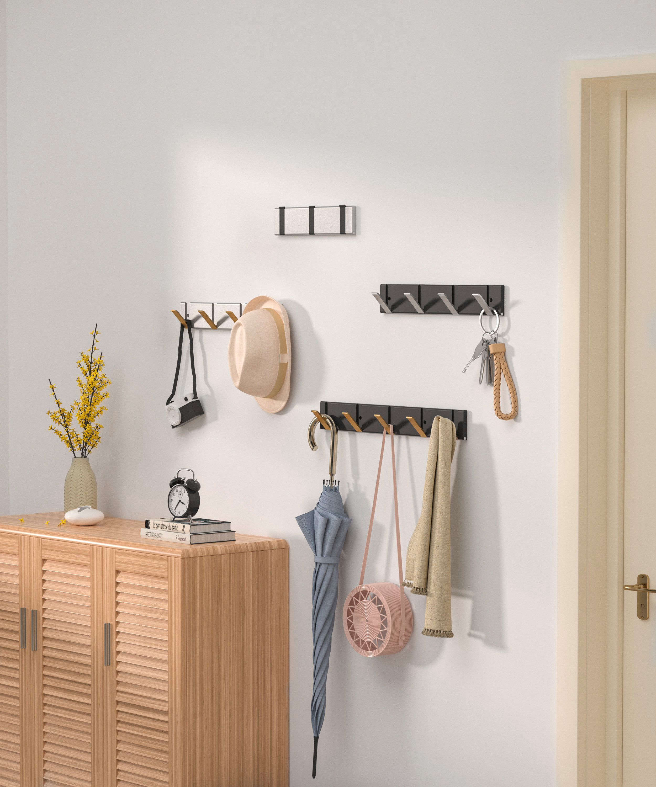 Mercer41 Eilifur Aluminum Wall Hook Hanger-Hanger With Screws And Glue ...