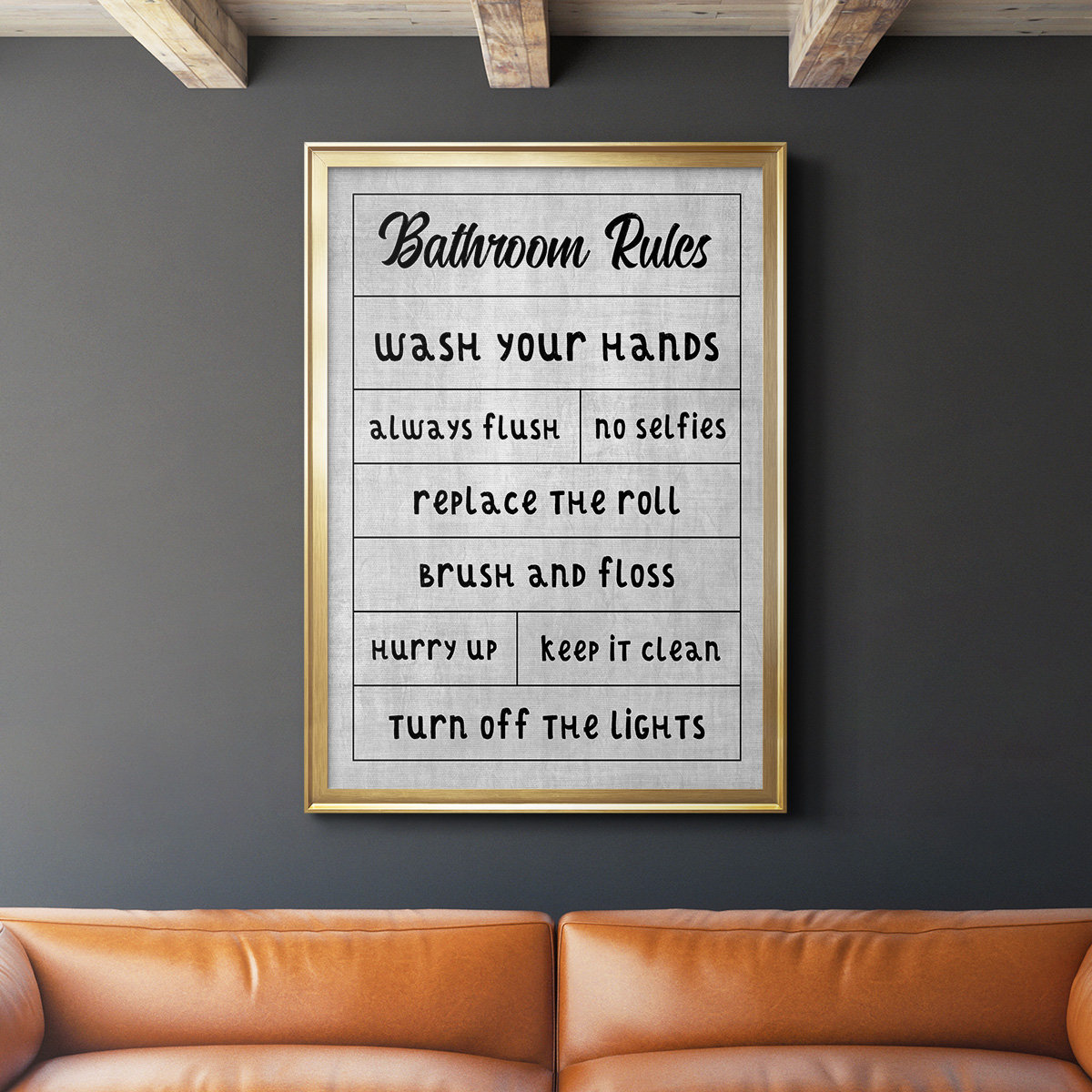WexfordHome Simple Bathroom Rules Framed On Paper Print | Wayfair