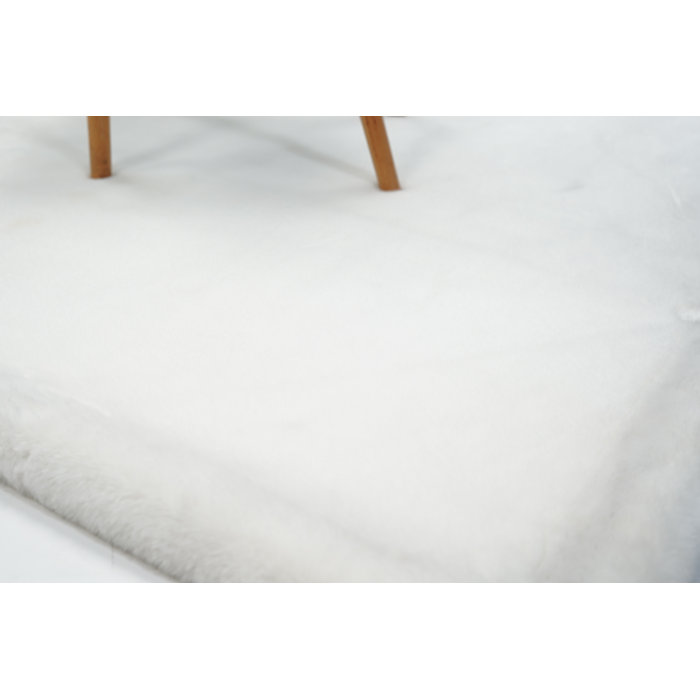 Mercer41 Loesch Faux Fur White Rug & Reviews | Wayfair