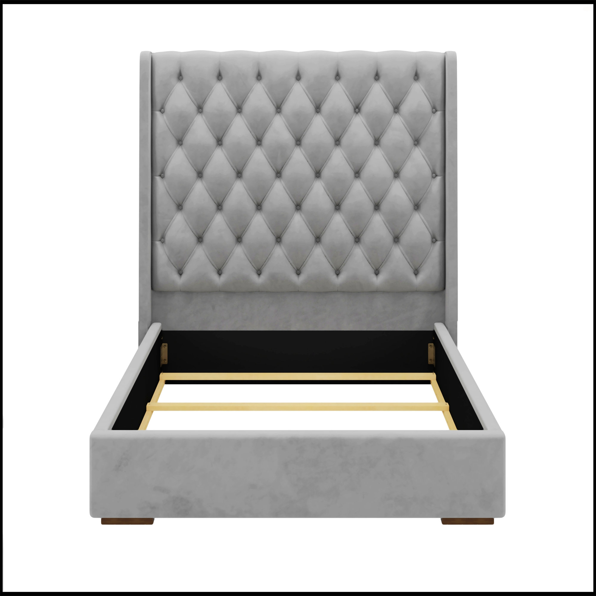 Rosdorf Park Tall Headboard Upholstered Size Bed With Handmade Deep ...