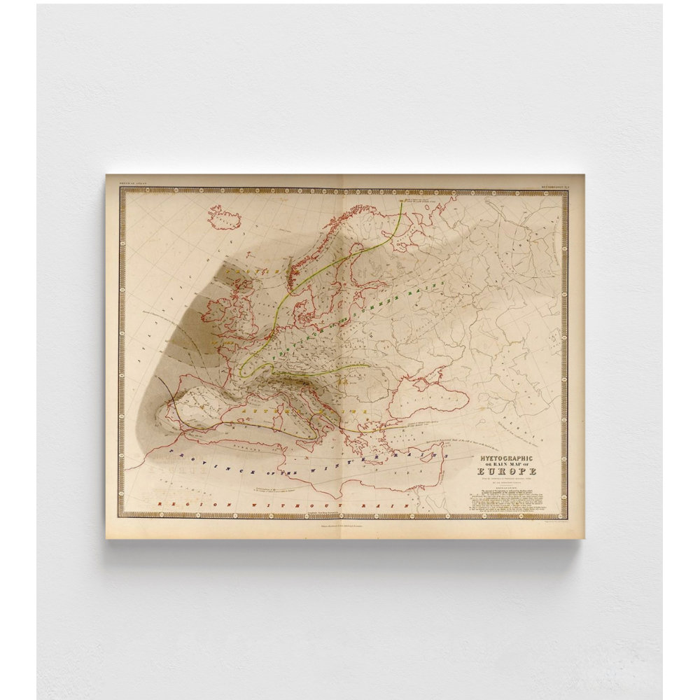 WeFrameArt Hyetograph Or Rainfall Totals For Europe By Vintage Maps ...