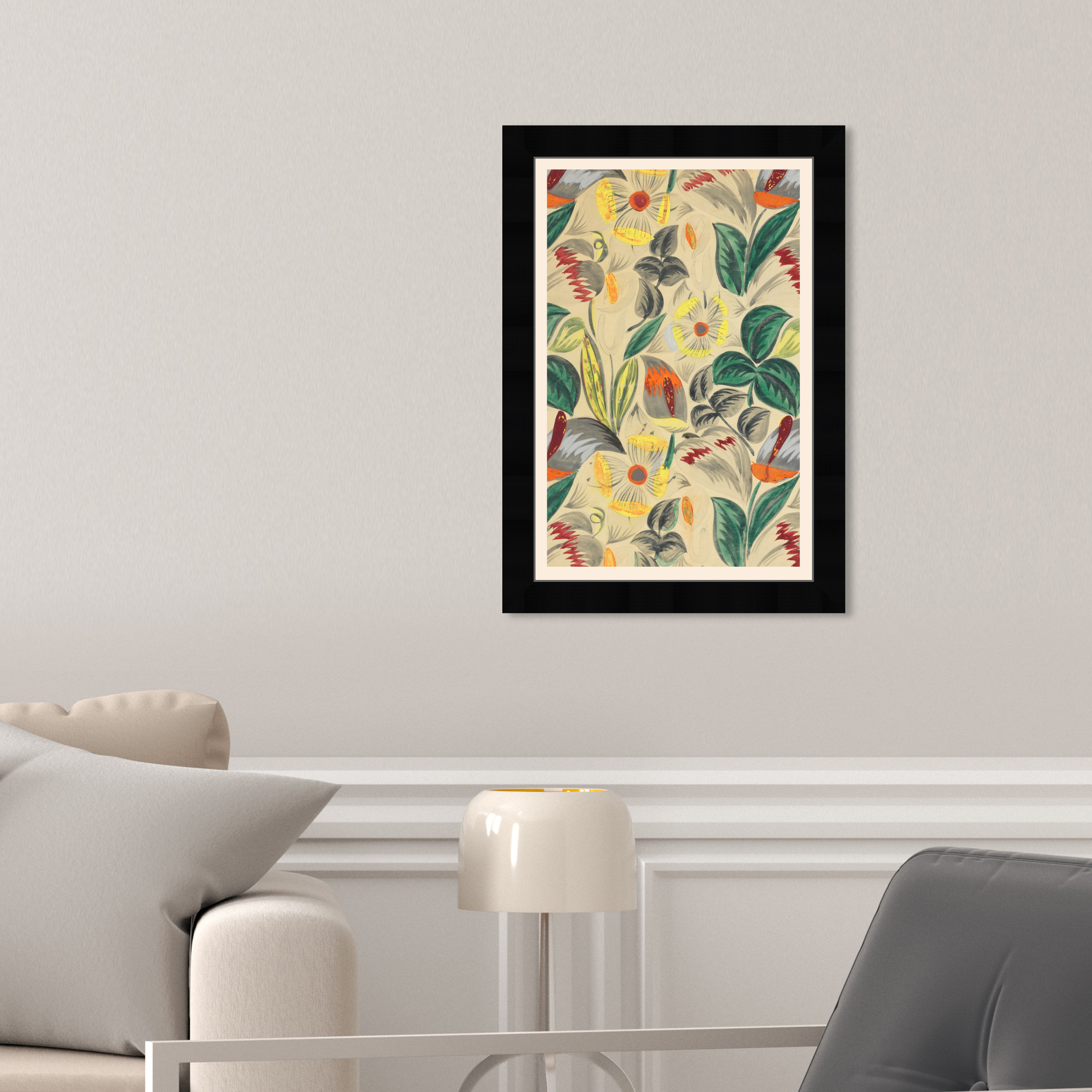 Lark Manor™ Floral And Botanical 'Textile 1913 Pattern' Florals Wall ...