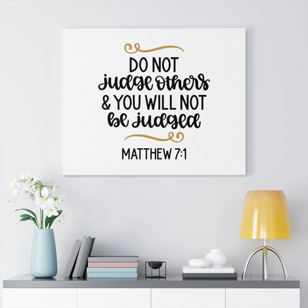 Blue Elephant Do Not Judge Others Matthew 7:1 - Wrapped Canvas Print ...