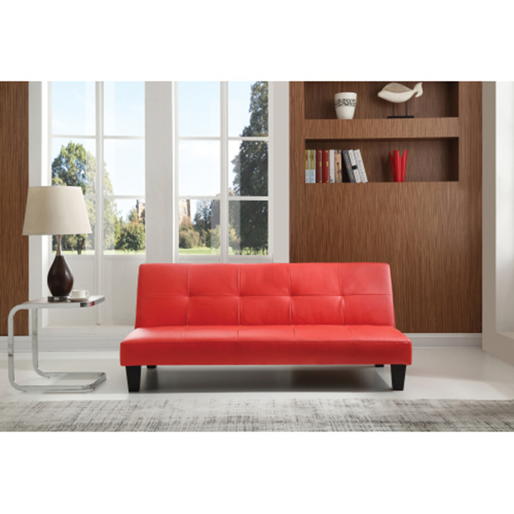 Mercer41 Versatile Contemporary Red Sofa Bed | Wayfair