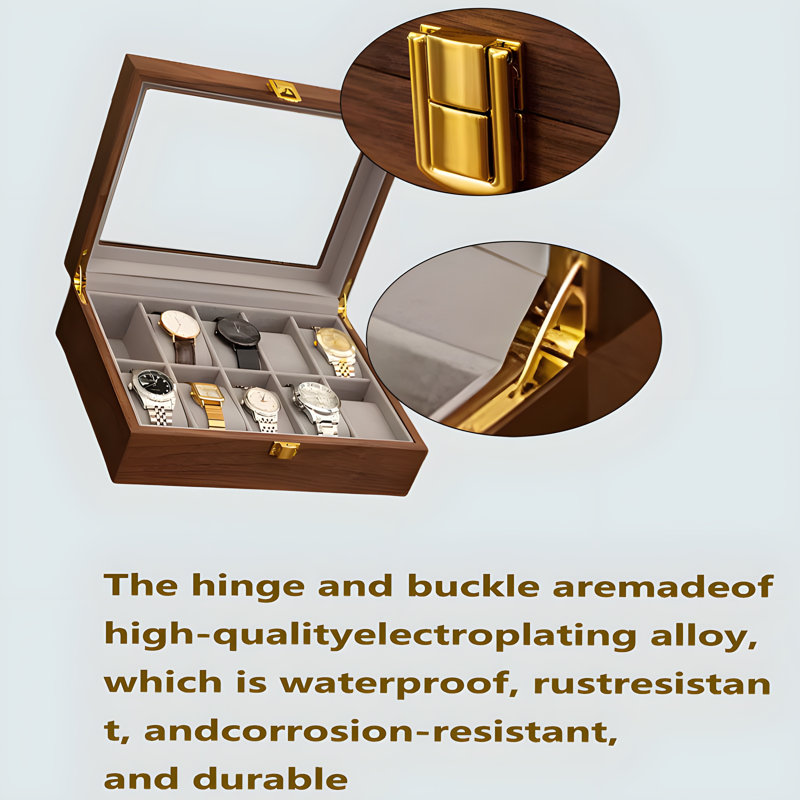 Rebrilliant Black Walnut Wood Watch Storage Box (6 Watch Positions ...