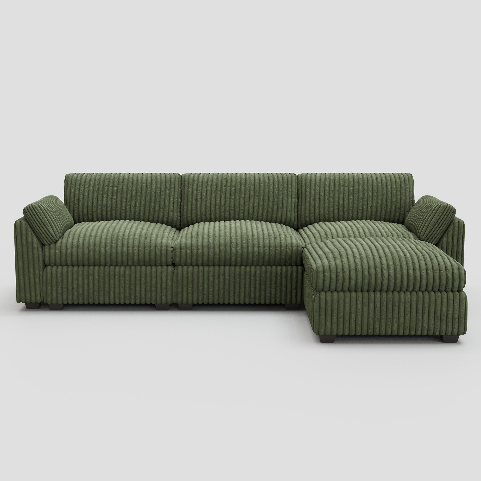 Everly Quinn Corduroy Modular Sectional Sofa With Solid Wood Frame ...
