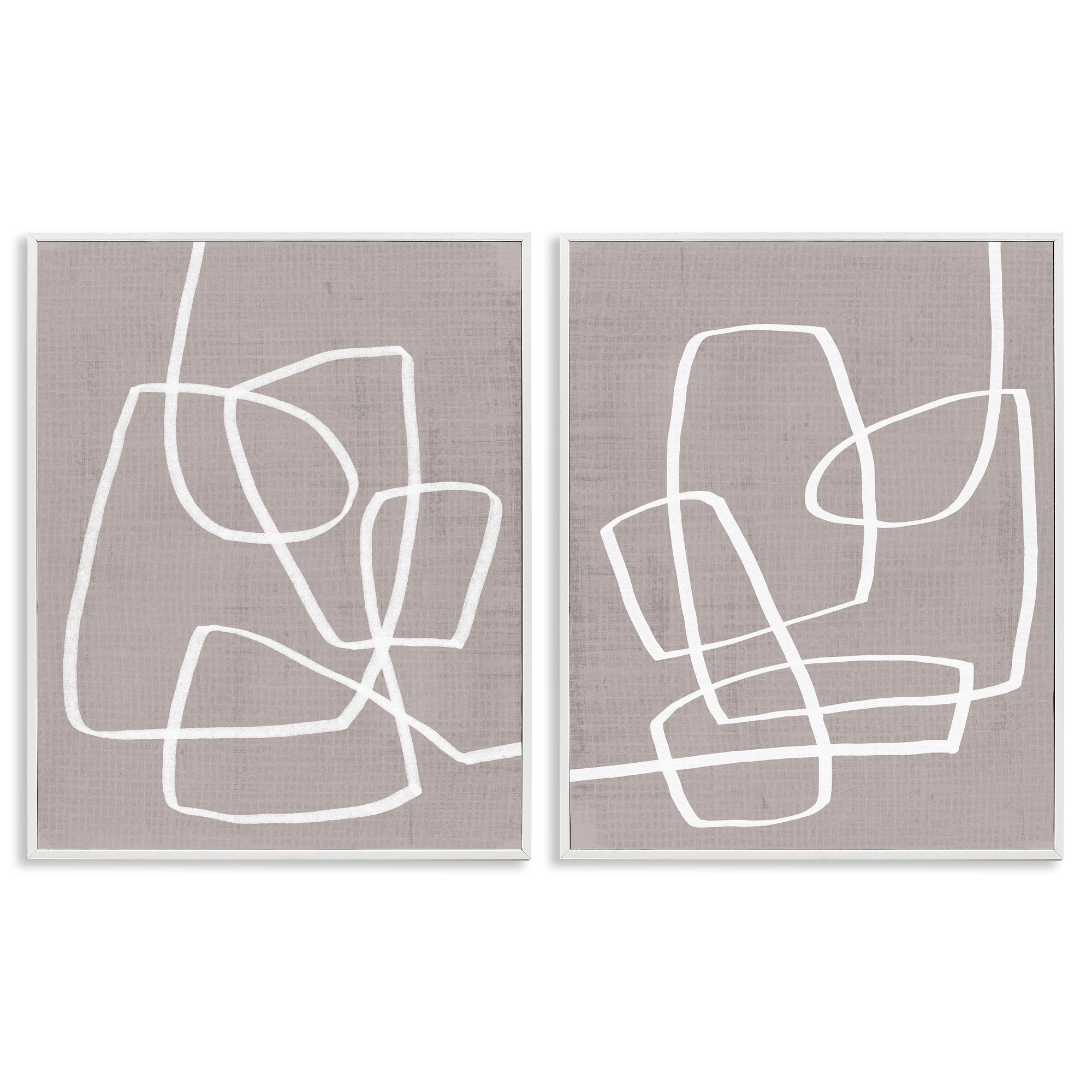 Stupell Industries Abstract Busy Line Minimal Boho Design 2Pc Framed ...