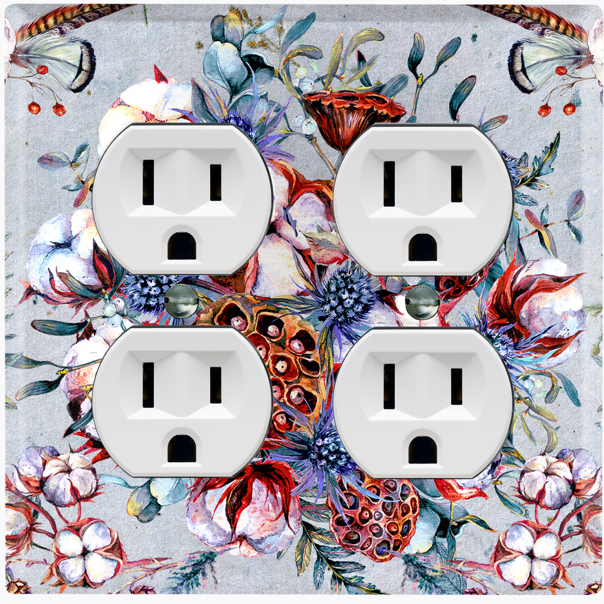 WorldAcc 2 Gang Duplex Outlet Wall Plate | Wayfair