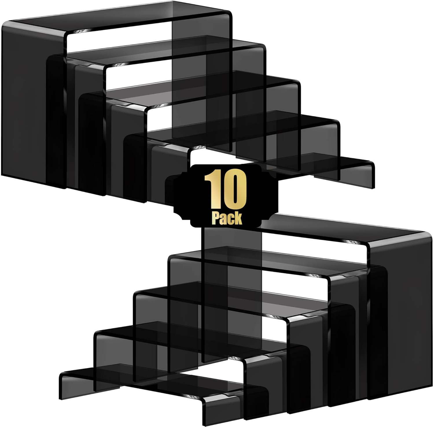 Stock Preferred 10-piece Black Acrylic Display Risers | Wayfair