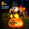 The Holiday Aisle® Dejah 6ft Inflatable Led Lighted Thanksgiving Turkey ...