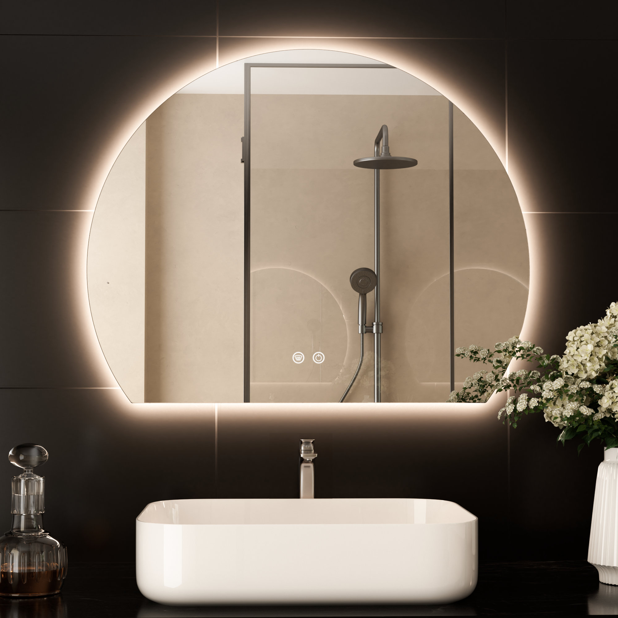 Ivy Bronx Arto Arch Lighted Backlit Bathroom Vanity Mirror Anti Fog ...