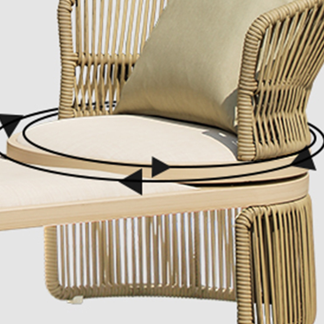 Elegance Furnishings Rotating Outdoor Chaise Lounge Outdoor Metal ...